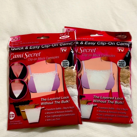 Cami Secret | Other | Cami Secret Clipon Mock Camisoles Set Of 3 White ...